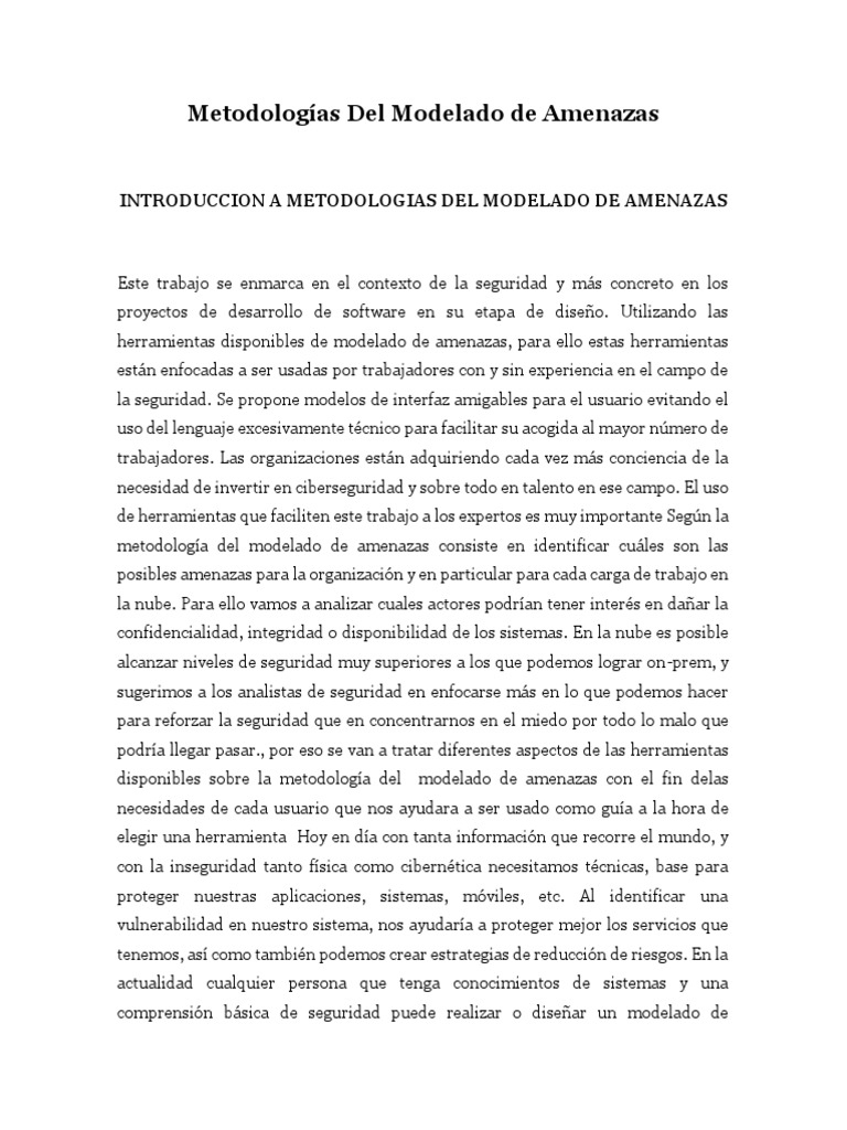 Metodologias Del Modelado de Amenazas | PDF | Software | Ingeniería de software