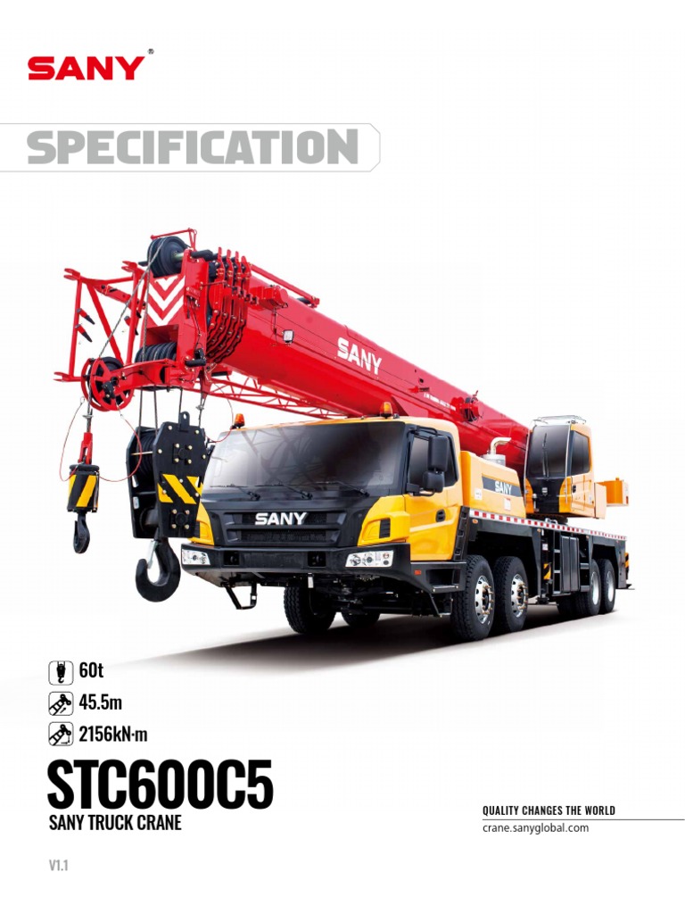 Sany Crane-Brochure STC600C5 142541 | PDF | Crane (Machine) | Axle
