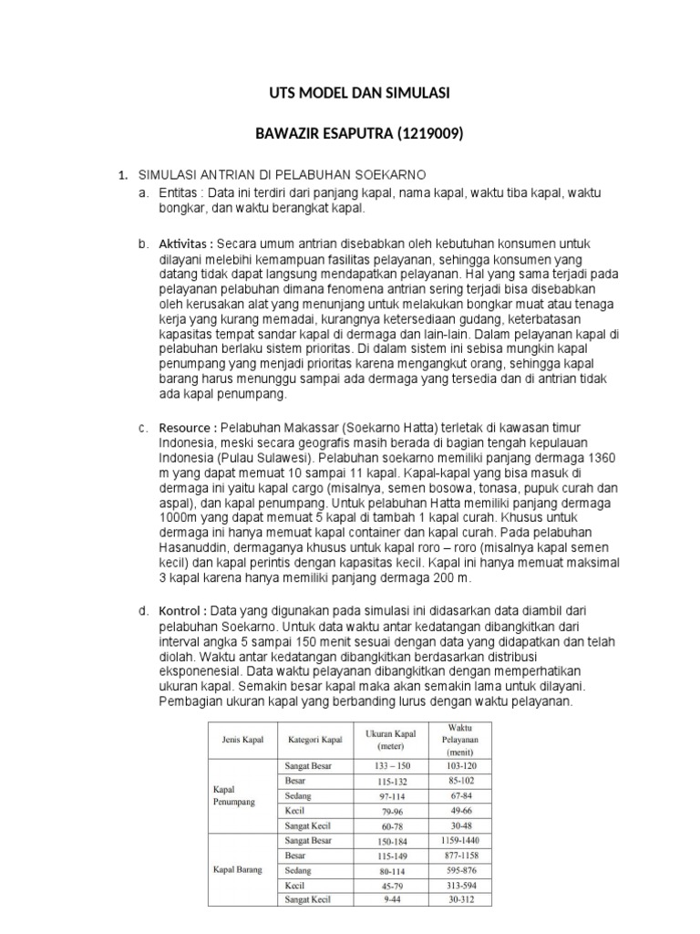 Uts Model Dan Simulasi | PDF Uts Model Dan Simulasi | PDF