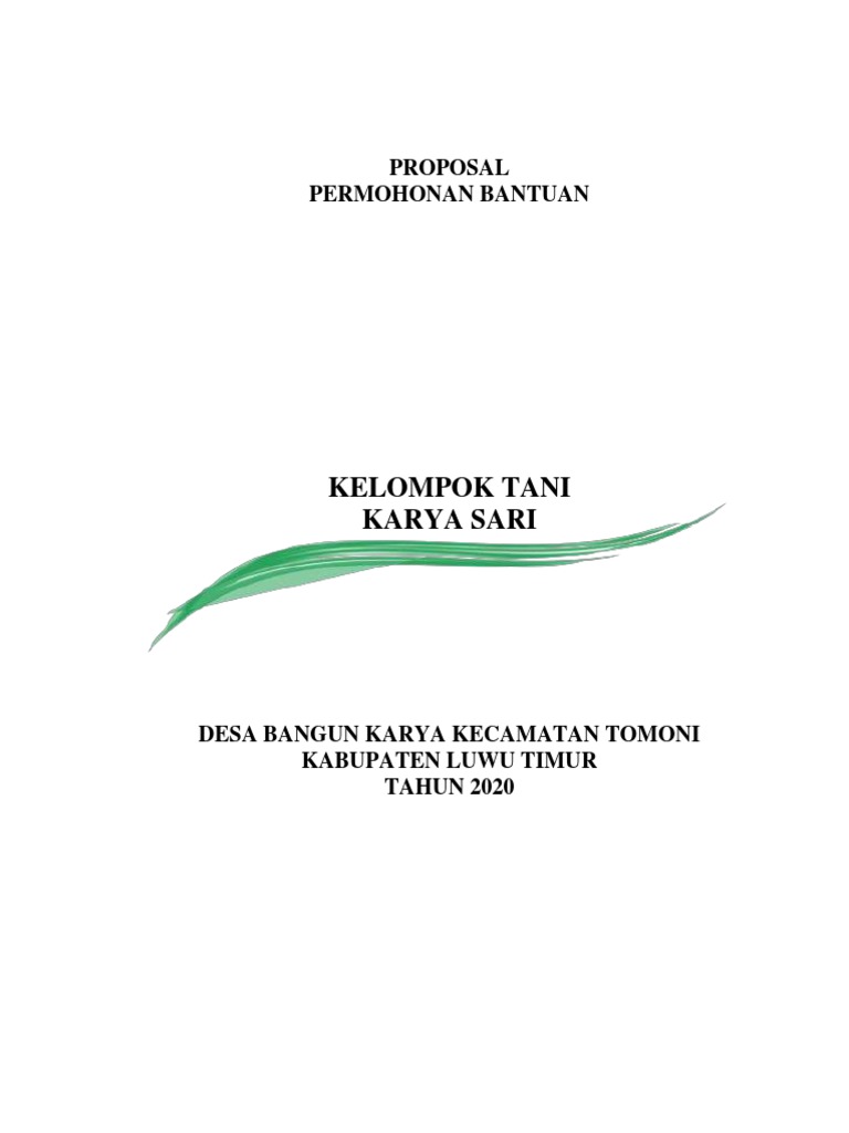 Contoh Proposal Traktor Roda 4 2023 | PDF