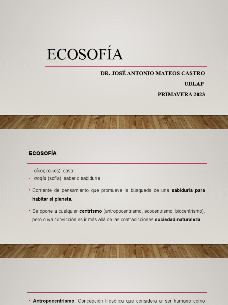 1. ECOSOFÍA | PDF | Teorías filosóficas | Entorno natural
