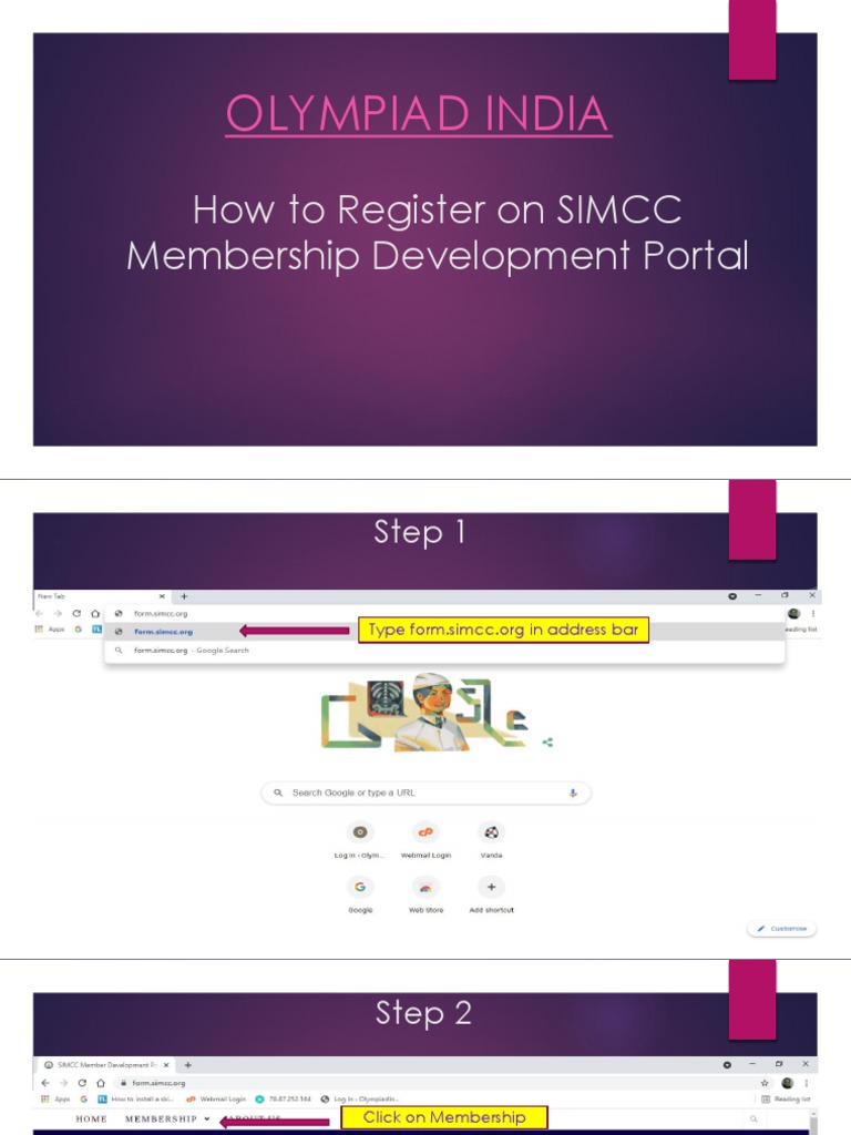 How To Register On SIMCC Membership Development Portal For AMO 2021 | PDF | Communication ...