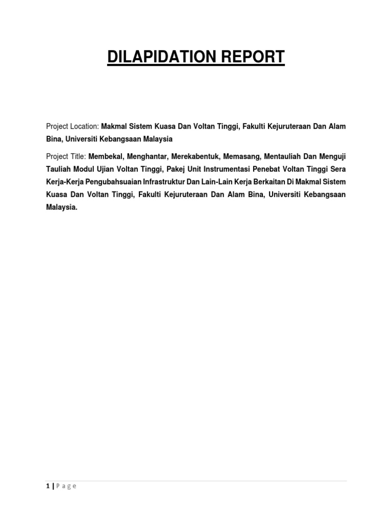 Dilapidation Report | PDF