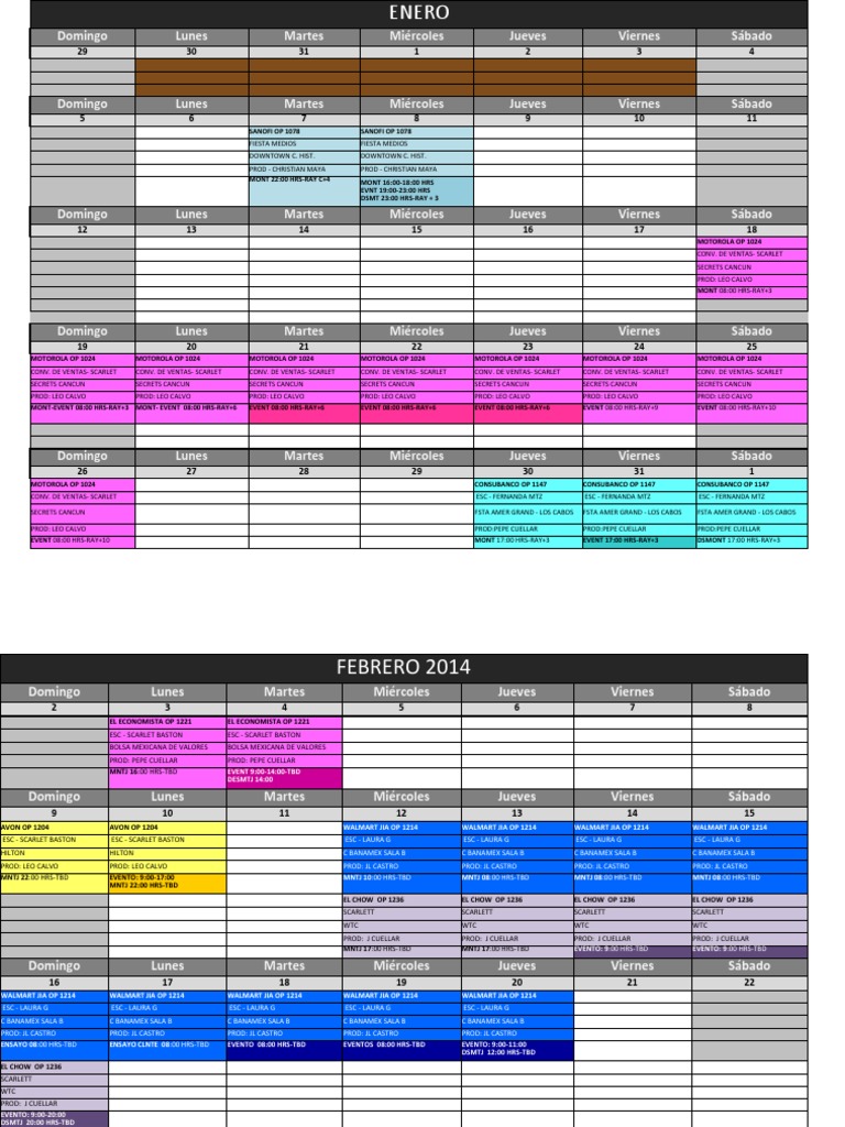 Calendario Eventos | PDF