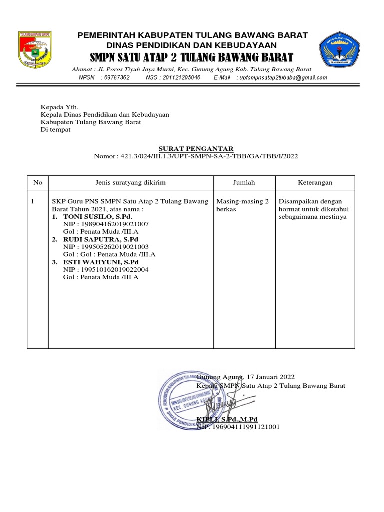 024 - Surat Pengantar SKP | PDF