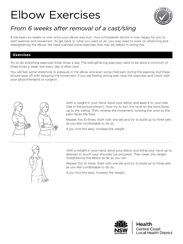 Elbow Rehabilitation Exercises Guide | PDF | Elbow | Hand