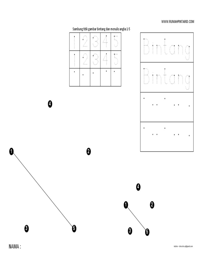 Gambar Sambung Titik Angka 1-5 | PDF