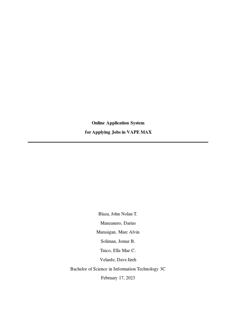 Online Job Application System for Vape Max | PDF | Résumé | Employment