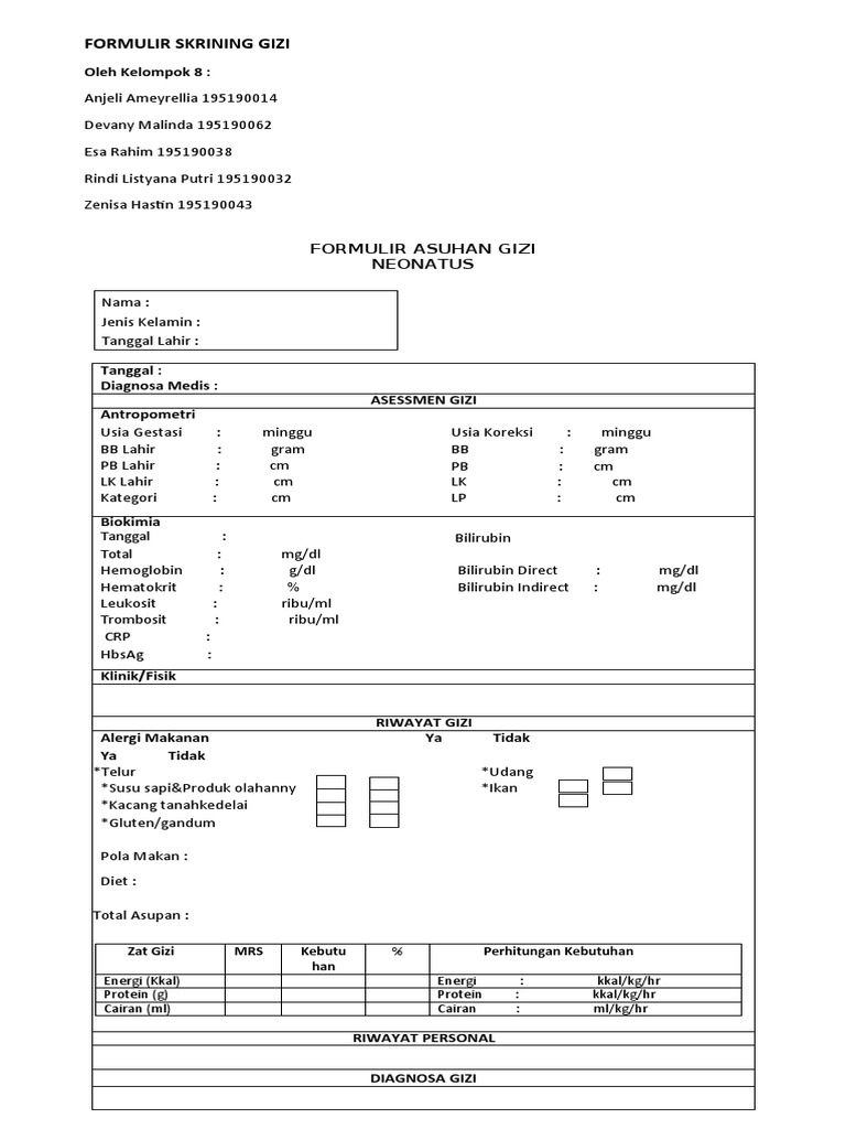 Form Skrining Lengkap | PDF | Kesehatan Holistik