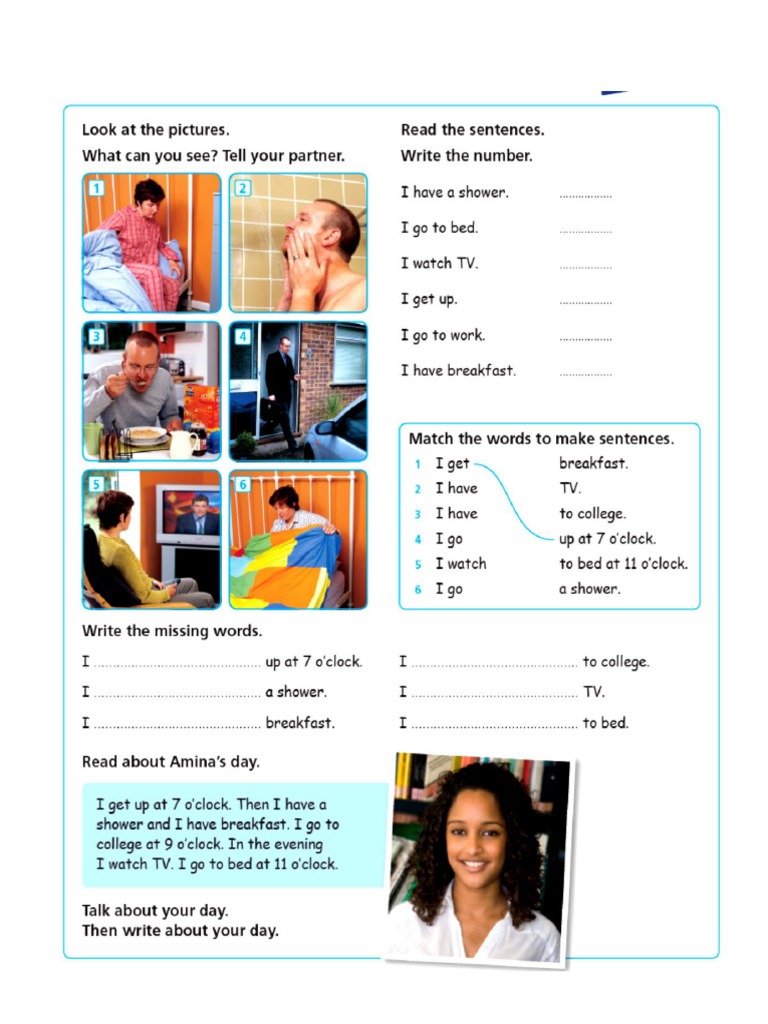 Daily Routines Worksheet | PDF