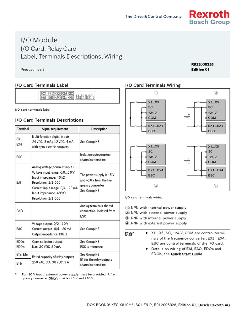 Bosch Rexroth IO Relay Card Manual | PDF | Power Supply | Electronic ...
