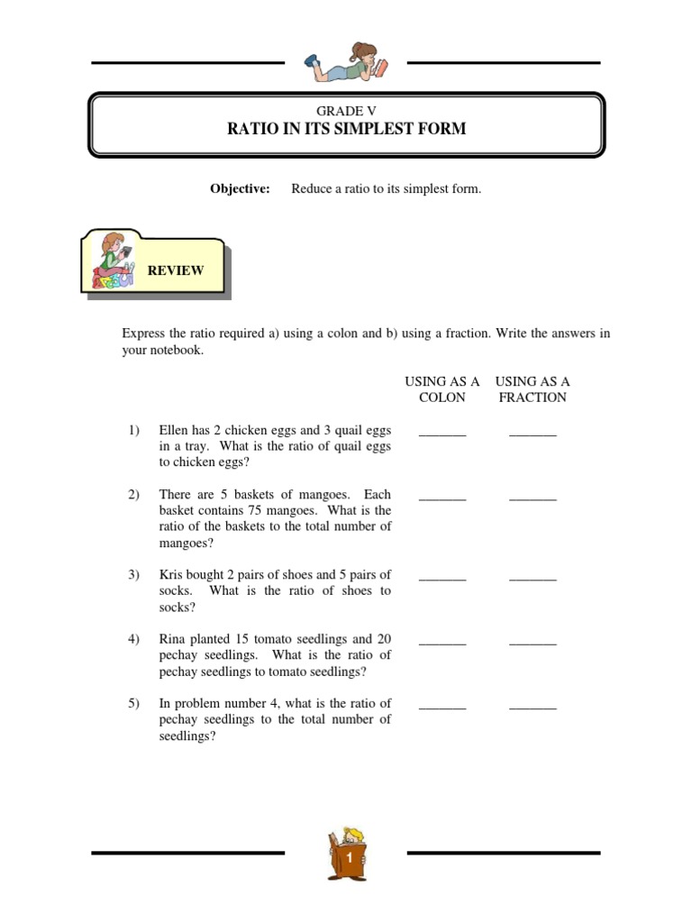 Ratio in Its Simplest Form | PDF | Ratio | Division (Mathematics)