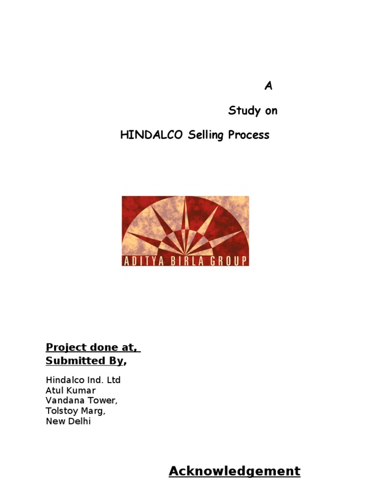 Hindalco Selling Process Overview | PDF | Sales | Marketing