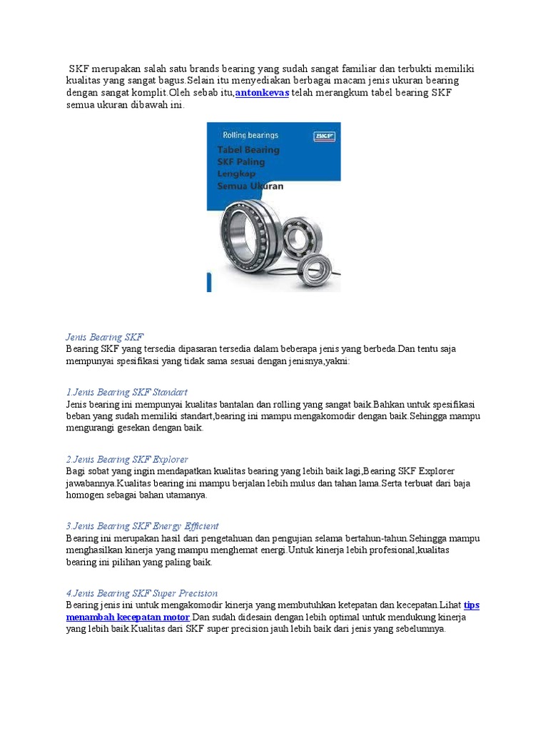 Tabel Bearing Pdf | PDF