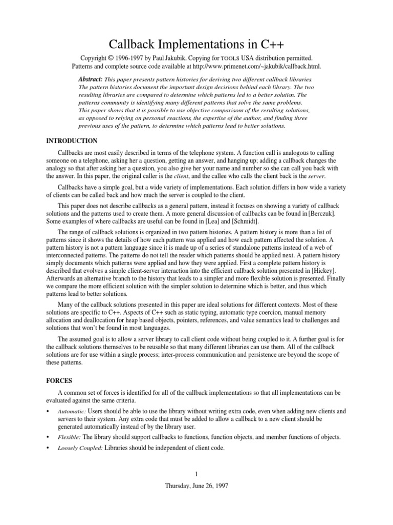 C Callback Pdf Class Computer Programming Method Computer Programming