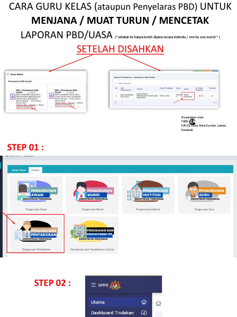 CARA GURU KELAS Ataupun PENYELARAS PBD MENJANA DAN MENCETAK LAPORAN PBD ...