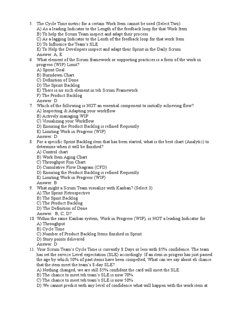 PSK Questions and Answers | PDF | Scrum (Software Development ...