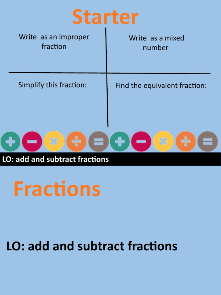 Lesson 2 - Adding and Subtracting Fractions | PDF | Teaching Methods ...