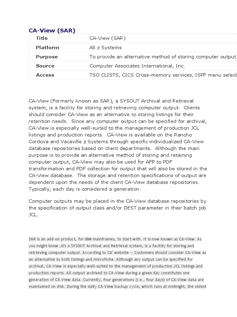 CA View Basics | PDF | Software Development | Computing