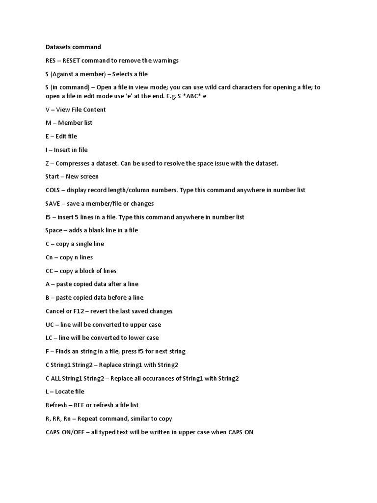 Mainframe Commands | PDF | Computing | Software Mainframe Commands | PDF | Computing | Software