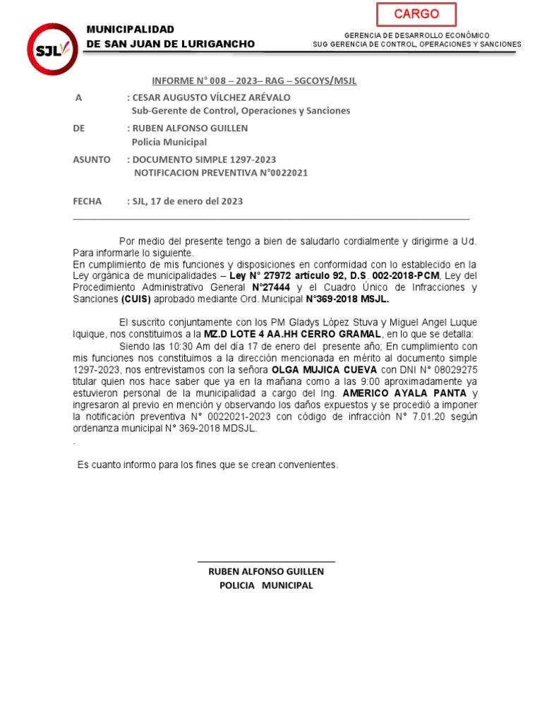 Informe 8 SJL | PDF