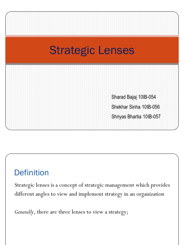 SM-1 Presentation - Strategic Lenses | PDF