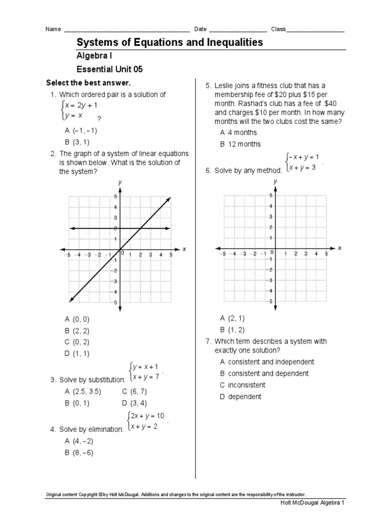 EU5 - Systems of Equations and Inequalities | PDF | Equations | Theoretical Computer Science
