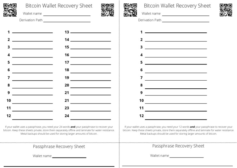 Bitcoin Wallet Backup Sheet | PDF | Internet Protocols | Security ...