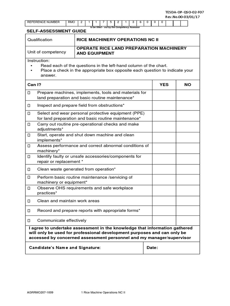 Self - Assessment Guide-RMO | PDF
