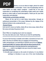 Script For Inset Closing Program | PDF | Learning | Cognition