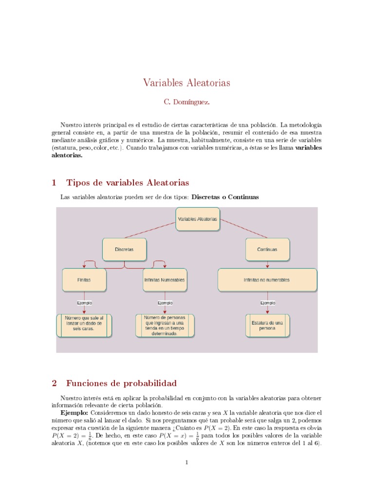 Variables Aleatorias | PDF | Variable aleatoria | Probabilidad