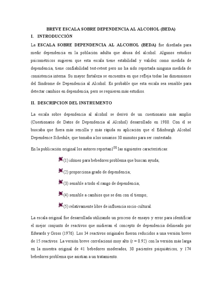BEDA | PDF | Alcoholismo | Sicología