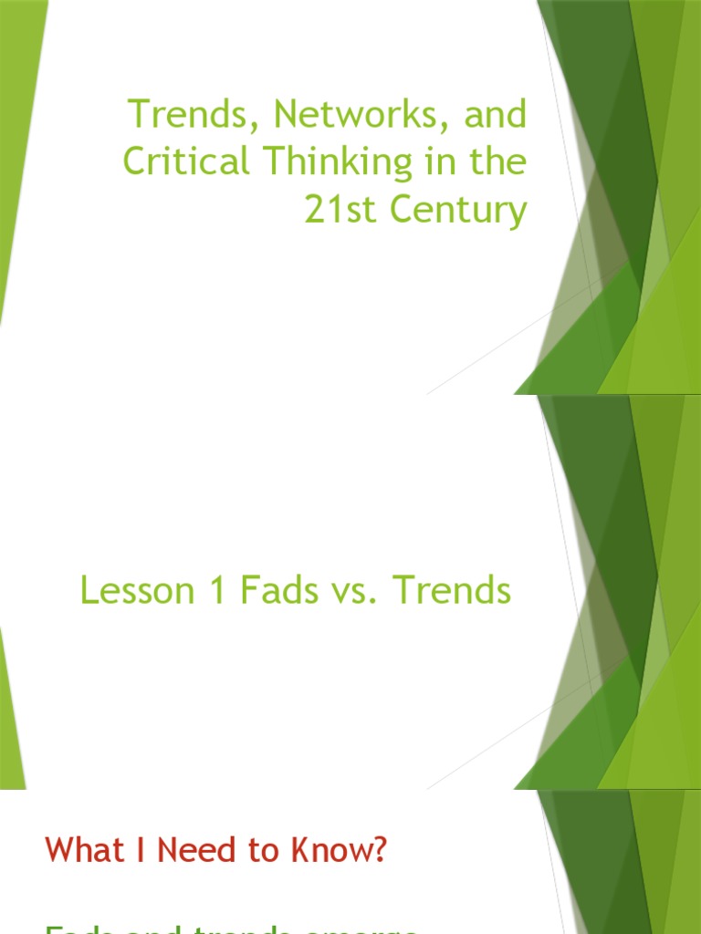 Trends, Networks, and Critical Thinking Lesson 1 | PDF
