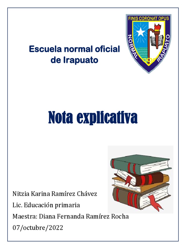 Nota Explicativa | Descargar gratis PDF | Educación primaria | Comunicación