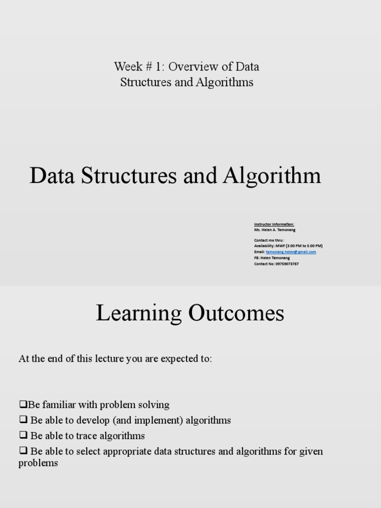 LECTURE1-OVERVIEW OF DATA STRUCTURE Week1 | PDF | Algorithms | Computer Science
