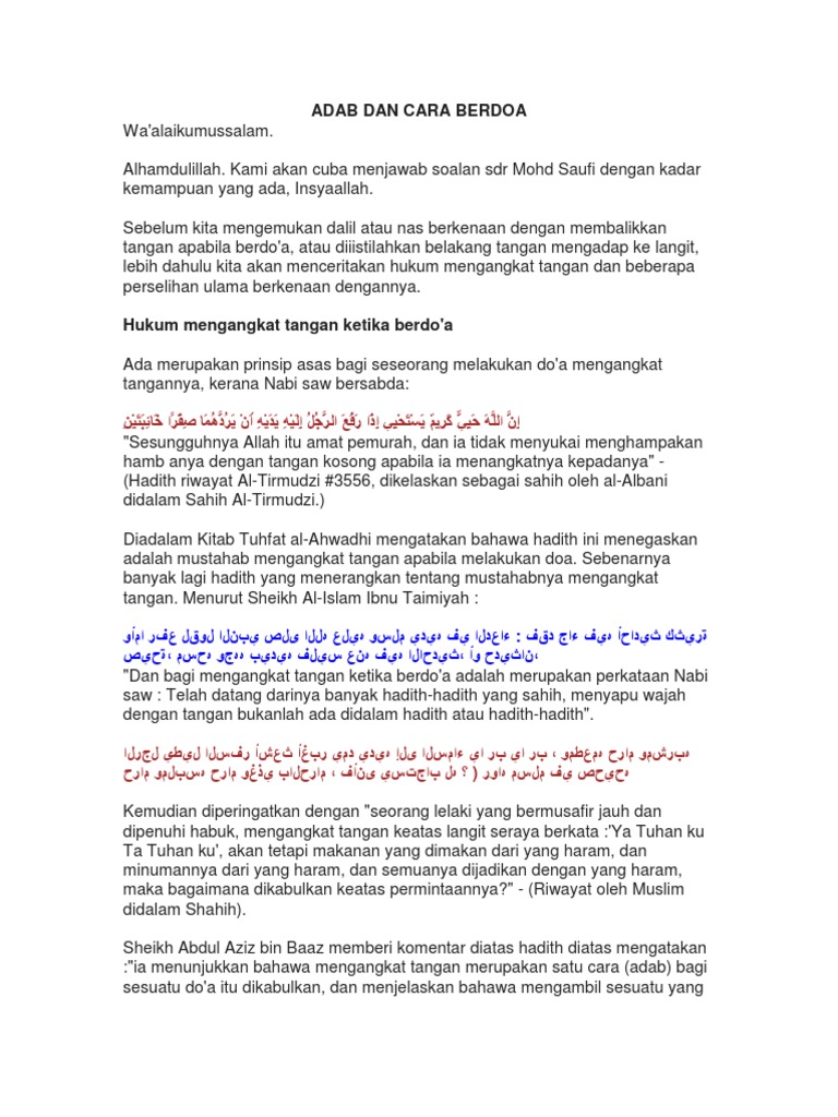 Adab Dan Cara Berdoa | PDF