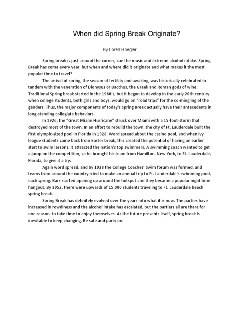 Spring Break | PDF Spring Break | PDF