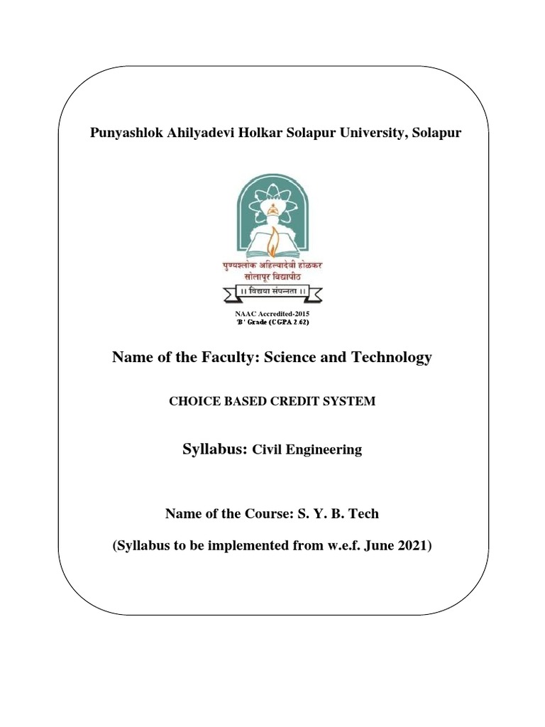 1 SY BTech Civil Engg Syllabuswef 21 22 | PDF | Concrete | Lidar