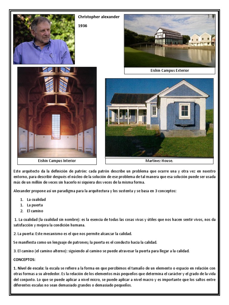 Patrón y calidad en arquitectura según Alexander | PDF | Filosofía