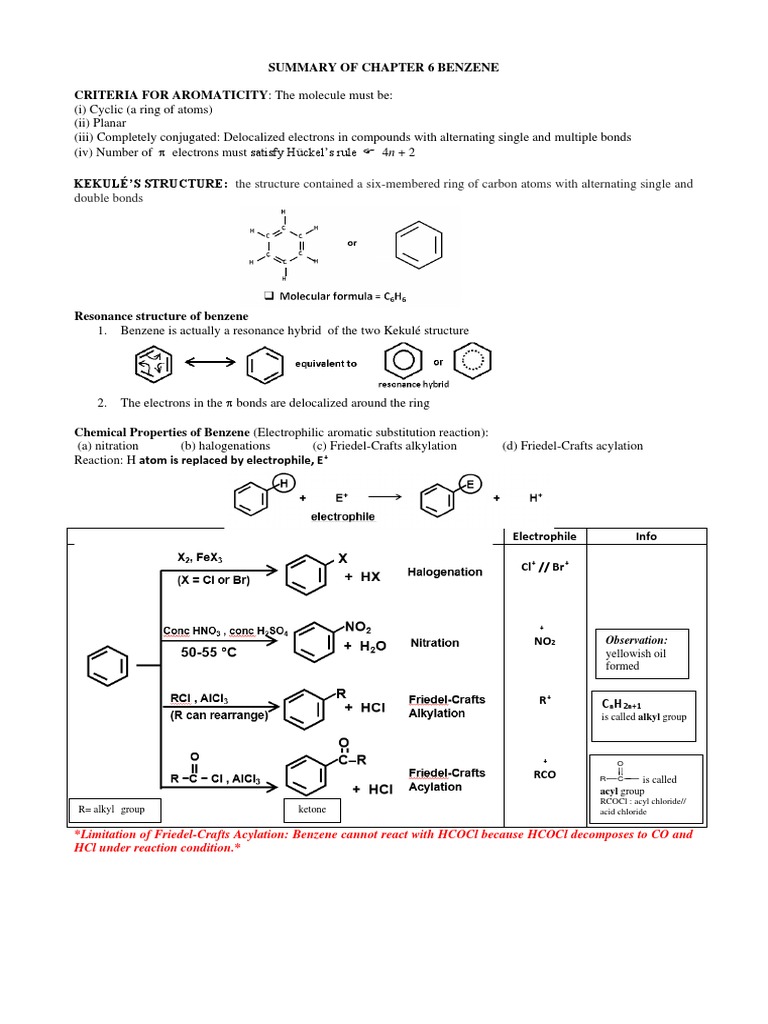 Benzene: Aromaticity & Reactions | PDF | Aromaticity | Benzene