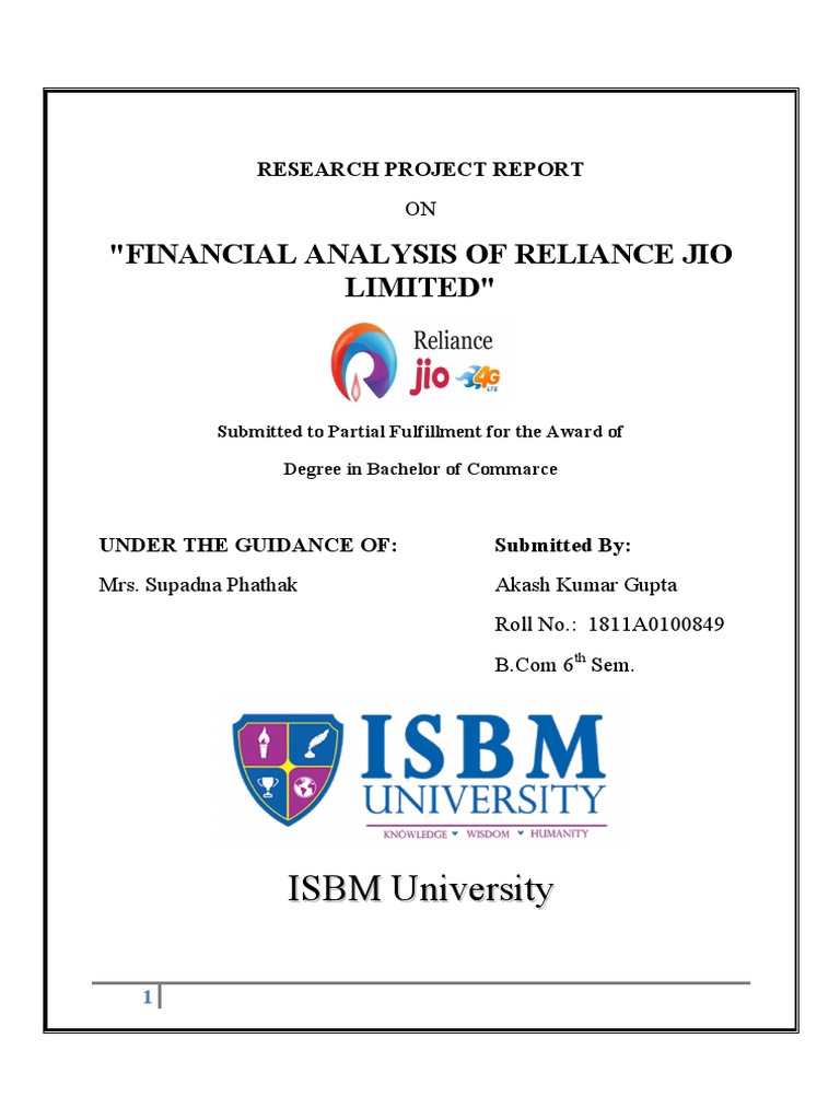 Reliance Jio Financial Analysis | PDF | Cash Flow Statement | Working ...
