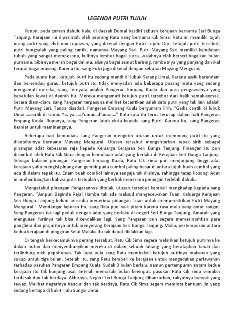 Legenda Putri Tujuh | PDF | Klasik