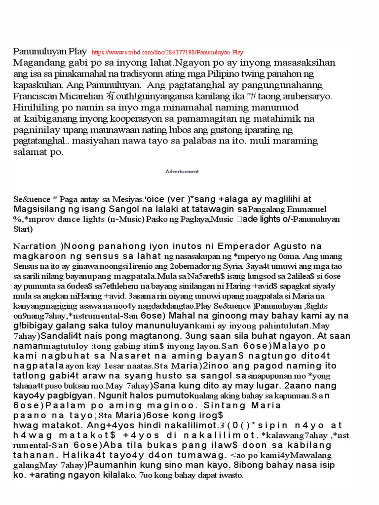 Panuluyan Play | PDF
