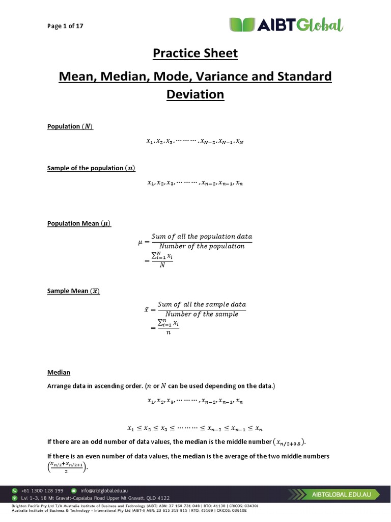 Understanding Key Statistical Concepts: A Guide to Calculating the Mean ... Understanding Key Statistical Concepts: A Guide to Calculating the Mean ...