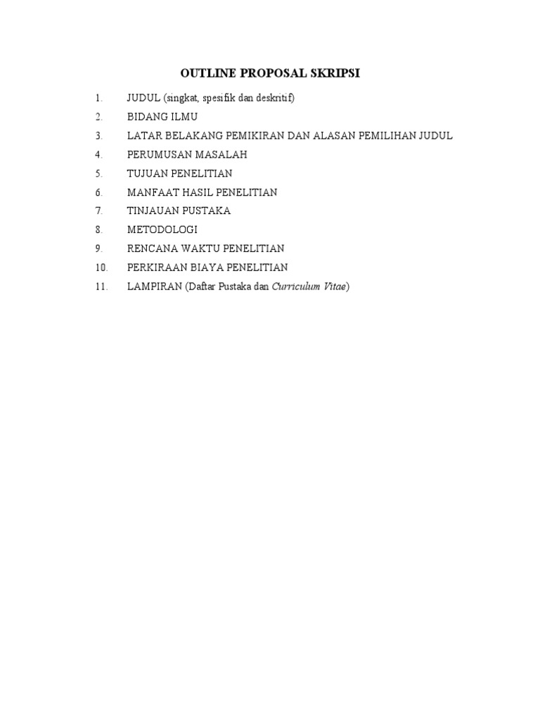 Outline Proposal Skripsi | PDF
