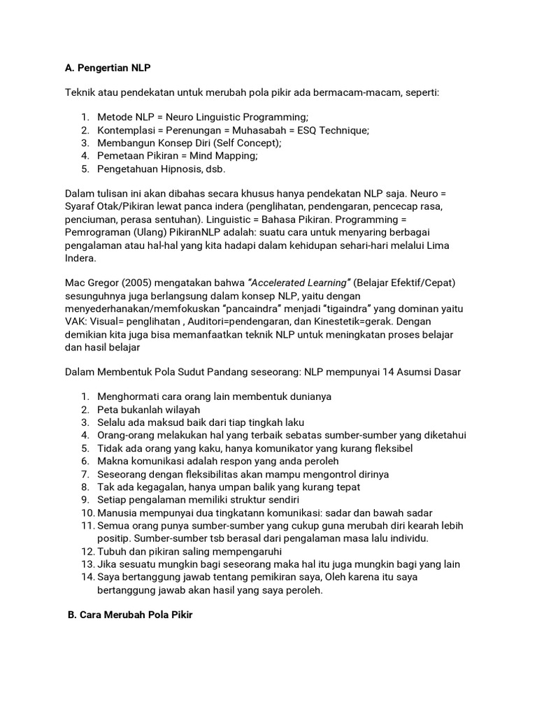 A. Pengertian NLP | PDF