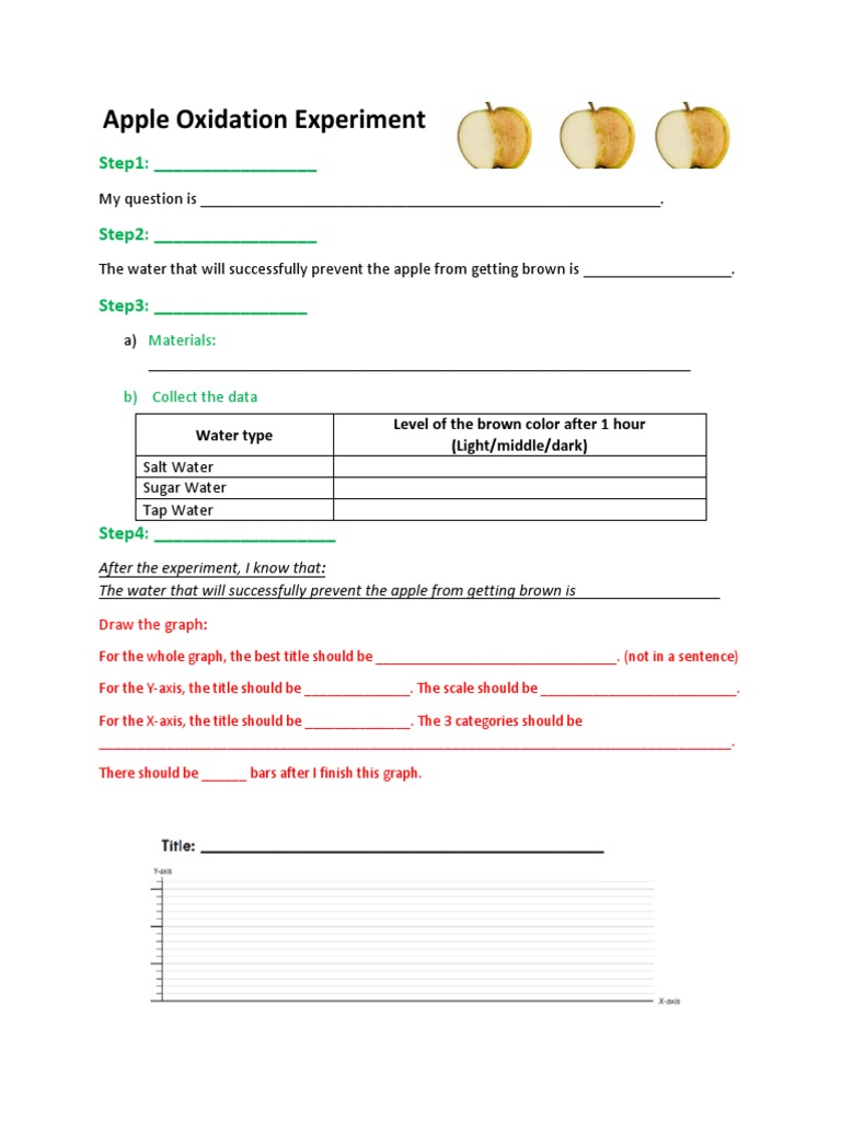 Apple Oxidation Plan Worksheet | PDF