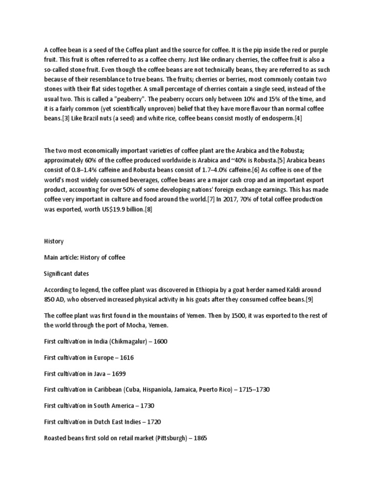 Coffee Bean | PDF | Food And Drink | Food Ingredients