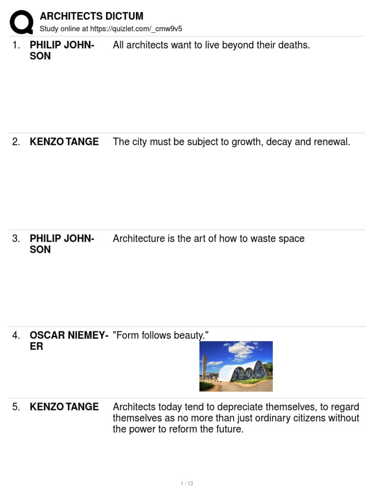 Famous Architect Dictum | PDF