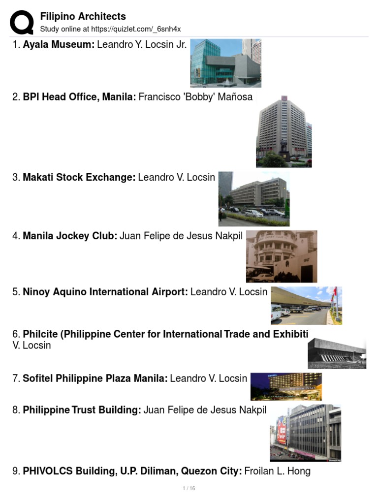 Filipino Architect | PDF | Manila | Makati